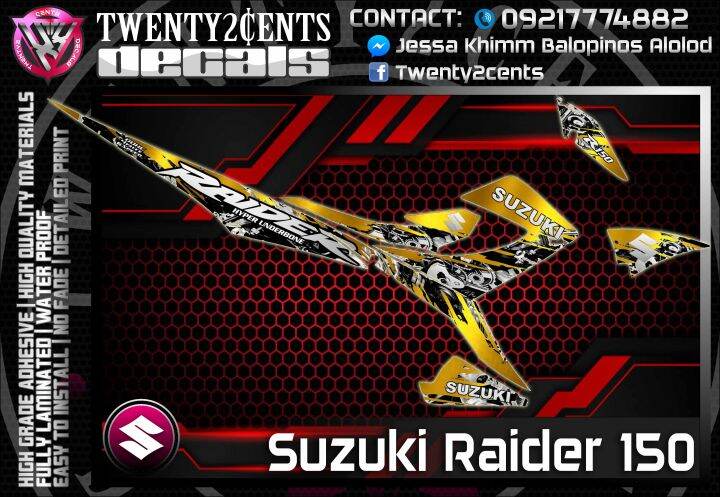 High-Quality Decals and Stickers for suzuki Raider 150 carb / reborn ...