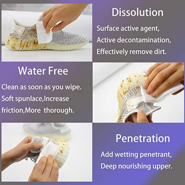 Shoe wipes Shoe Cleaner Disposable Wet Wipes Leather Shoes Sandals ...