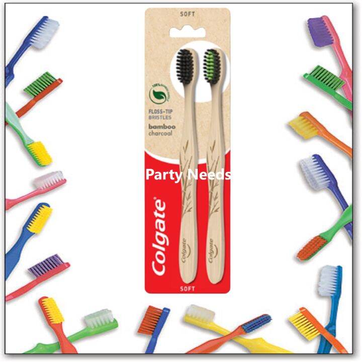 Colgate Natural Bamboo Charcoal Toothbrush Twinpack | Lazada PH