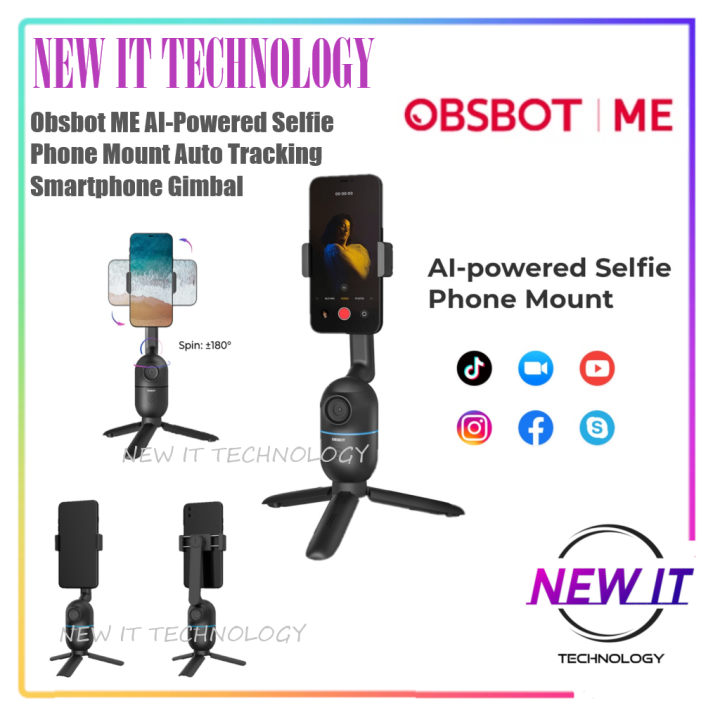Obsbot ME AI-Powered Selfie Phone Mount Auto Tracking Smartphone Gimbal ...