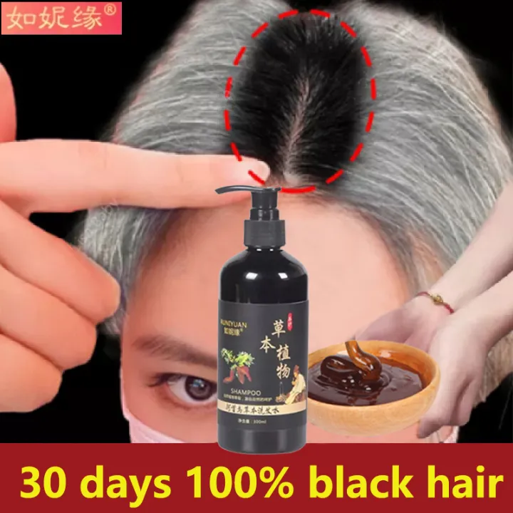 Herbal Natural Polygonum Multiflorum Shampoo Effective White Hair Turns To Black Hair Shampoo ...