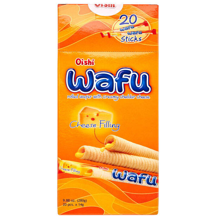 Oishi Wafu Rolled Wafer w/ Creamy Cheddar Cheese Filling 20pcs 280g | Lazada PH