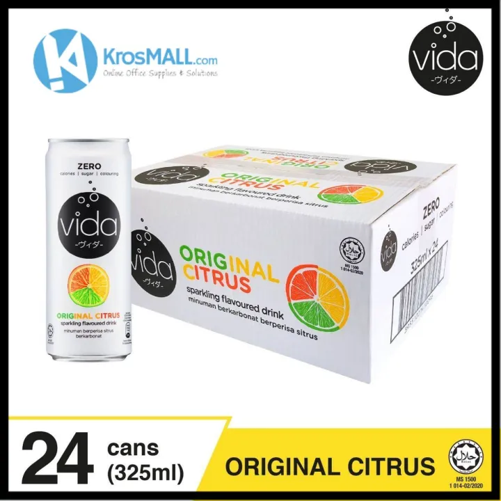 VIDA Sparking Drink Original Citrus Flavour 325ml x 24 cans (1 carton ...