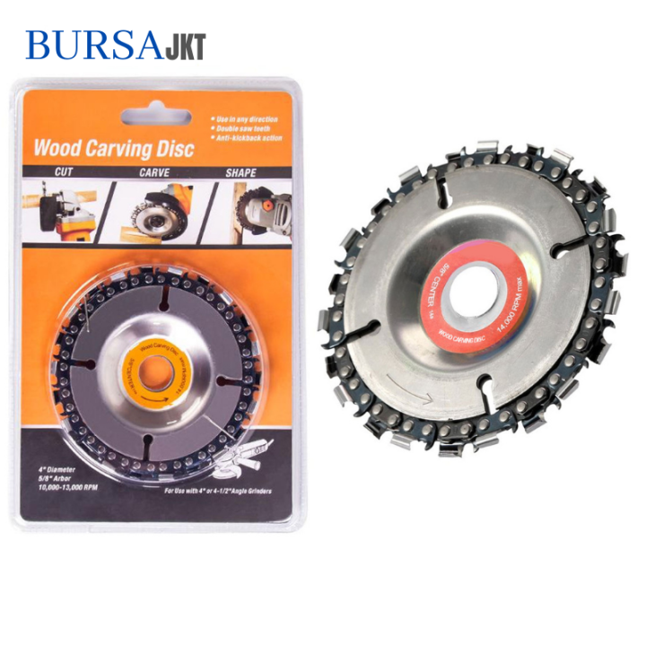 WOOD CARVING DISK 4 INCH FOR ANGLE GERINDA MATA GERINDA CHAIN SAW ...