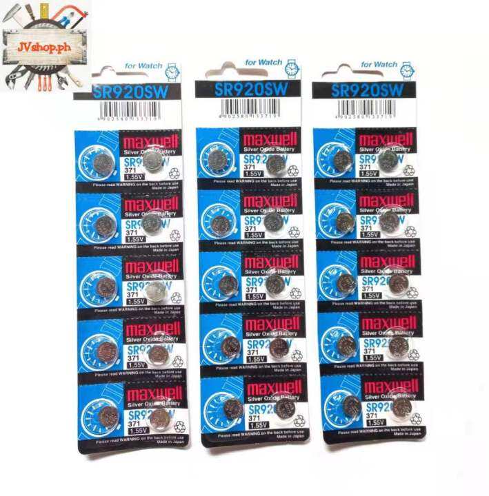 SR920SW 371 / LR921 G6A MAXWELL / MITSUBISHI SILVER OXIDE BATTERY 1.55V ...