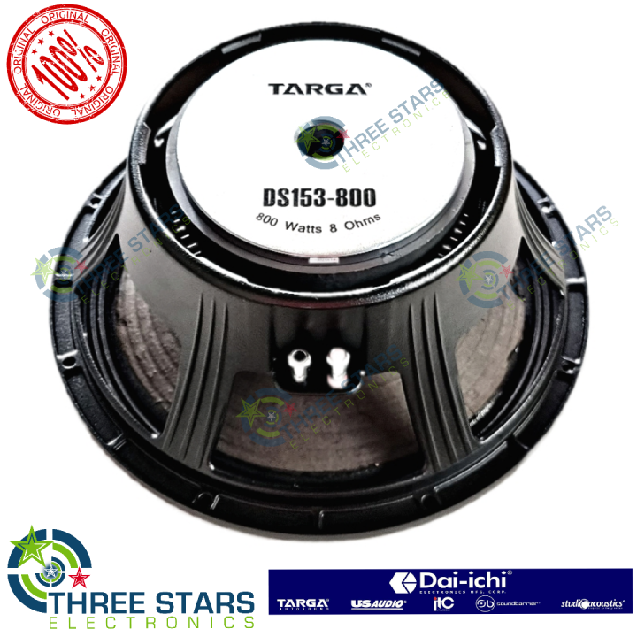 Targa 1pc DS153-800 15 inch 800 watts Pro Subwoofer 3 ich voice coil 8 ...