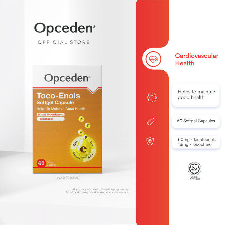 Opceden Toco-Enols Capsule (440mg x 60's)- Cardiovascular Health | Lazada