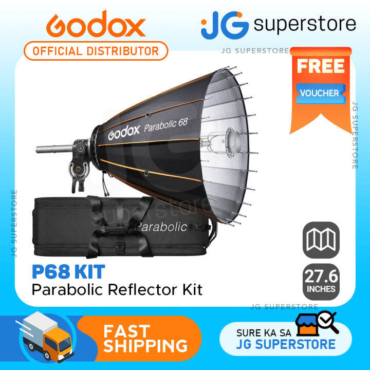 Godox P68 27" 68cm Parabolic Reflector Kit with Bowens-Mount Strobe ...