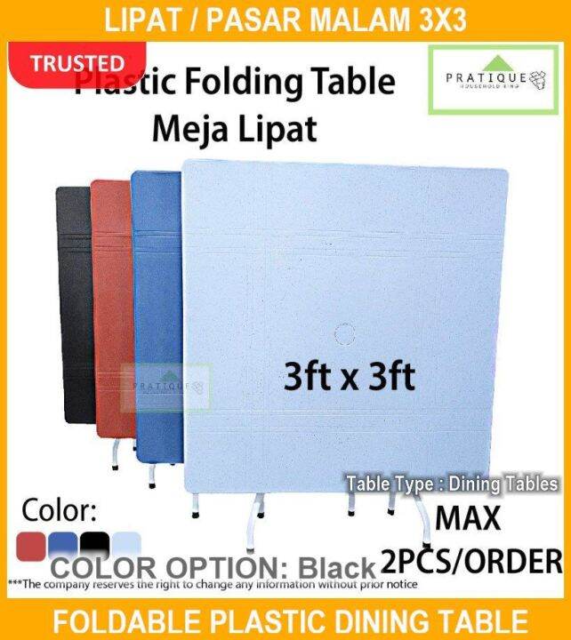 Lipat / Pasar Malam 3x3/ Foldable Plastic Dining Table/ 3 ' X 3 Lipat ...
