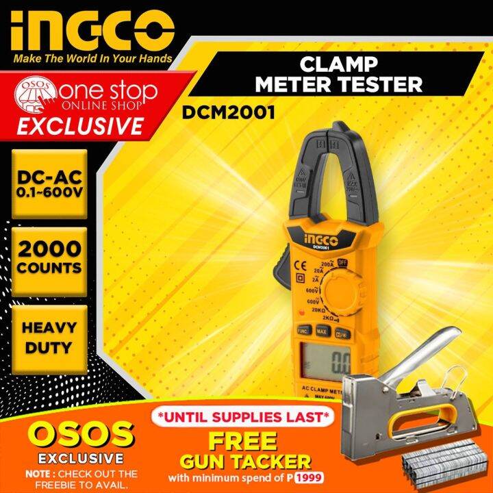 INGCO Digital Clamp Meter Multimeter DCM2001 •OSOS• | Lazada PH