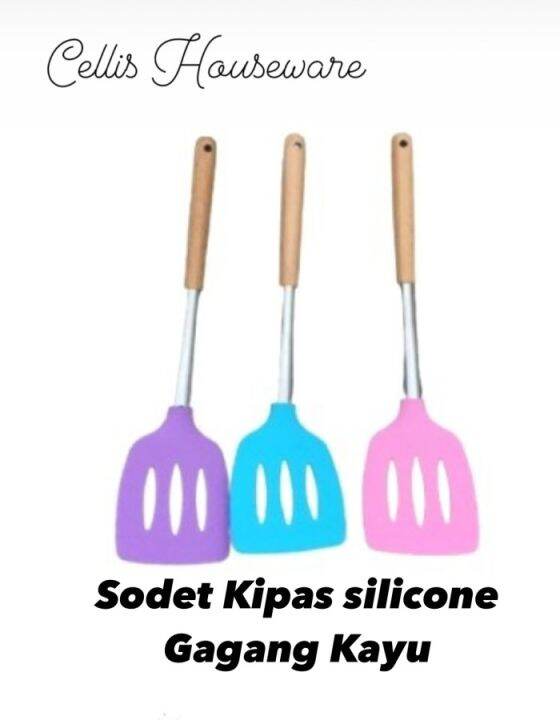 Sodet Kipas Silicone gagang kayu Tahan Panas suhu tinggi | Lazada Indonesia