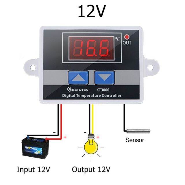 AC 220V 12V 24V 10A -50~110C Intelligent Digital Thermostat LED ...