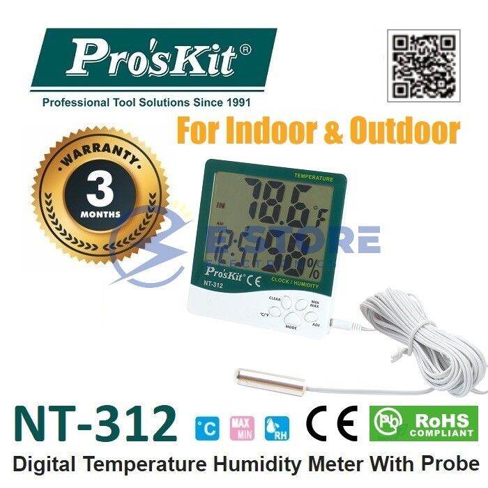 Pro'sKit NT-312 Digital Temperature Humidity Meter | Lazada