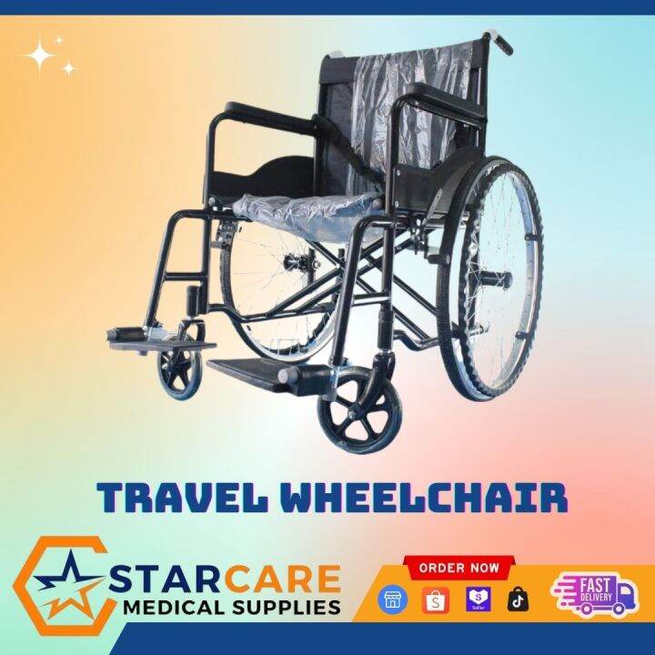 Travel Wheelchair / Folding / Black | Lazada PH