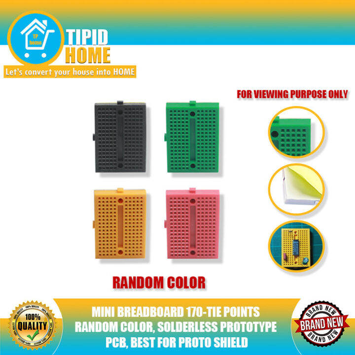Mini Breadboard 170 Tie Points Random Color Solderless Prototype Pcb
