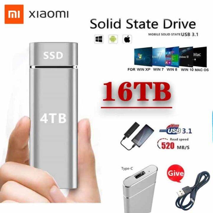 Xiaomi Portable SSD 16TB 8TB 4TB 2TB External Solid State Drive Mobile Storage Device USB3.1 ...