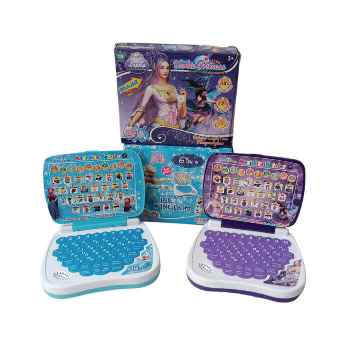 MAINAN Edukasi Edukatif MINI LAPTOP ALAT BANTU BELAJAR 2 BAHASA CEWEK ...