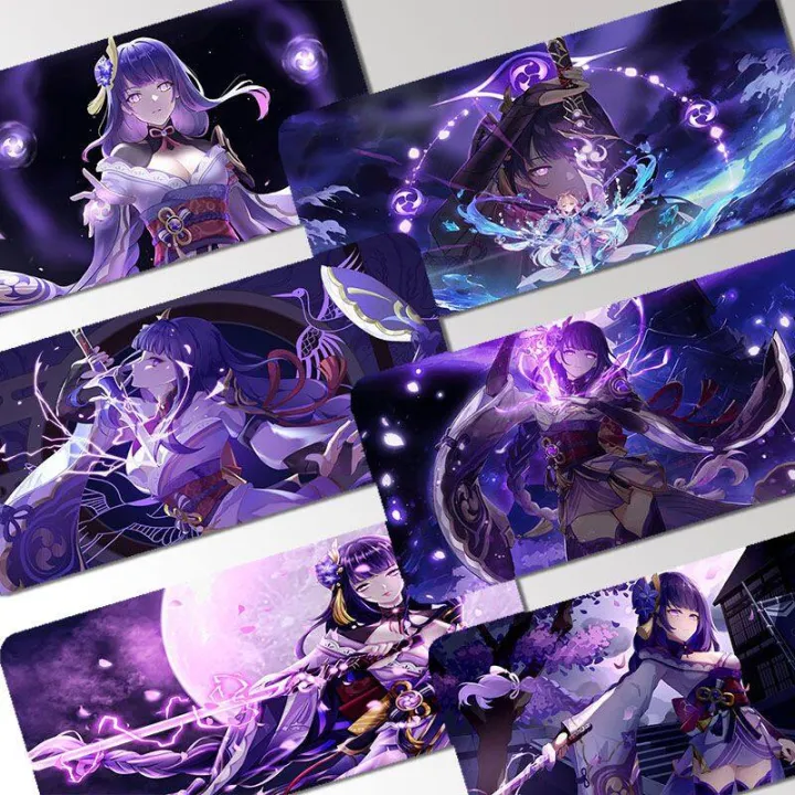 Genshin Impact Raiden Shogun Big Office Desk Mat Table Keyboard Mouse ...