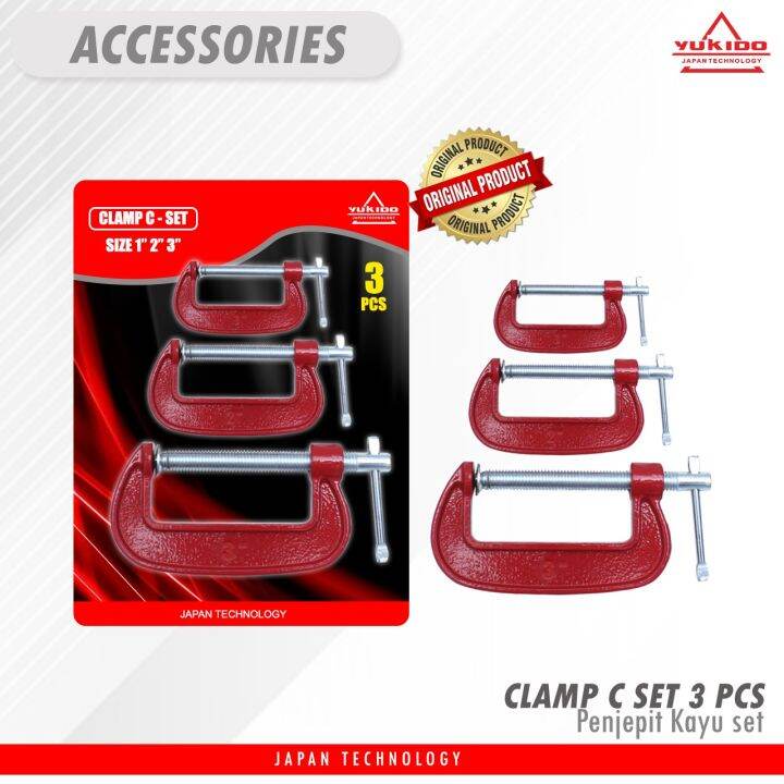 Clamp C set ukuran 1 inch, 2 inch, 3 inch(SUPER MURAH DI KELASNYA ...