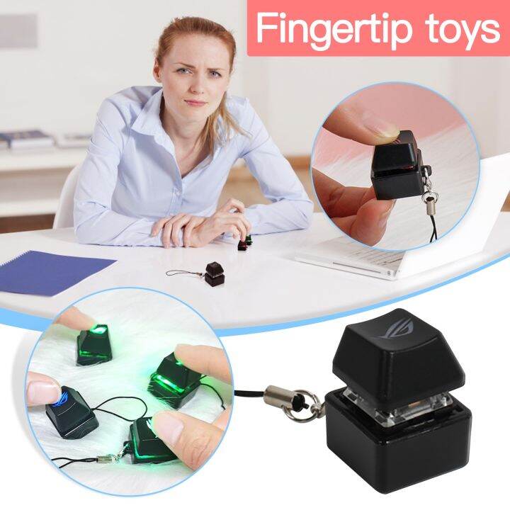 Mechanical Keychain Keyboard Fidget Gadget Funny Click Led Toy Autism ...