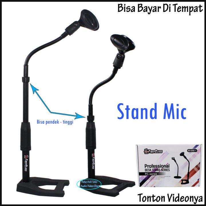 Stand Mic Meja Firstclass PC-series Desk Stand Microphone Elastis Bodi ...