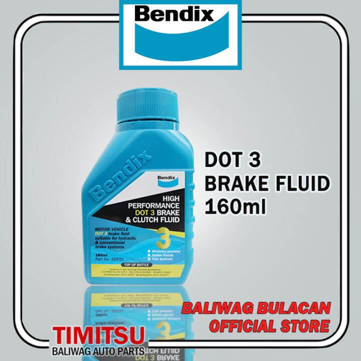 HIGH PERFORMANCE DOT 3 BRAKE AND CLUTCH FLUID 160ML BENDIX BBF21 ...