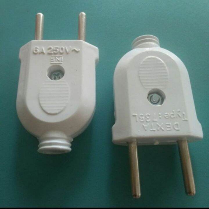 Steker Gepeng 1 Phase putih (Pin kuningan) Dexta Standart SNI | Lazada ...