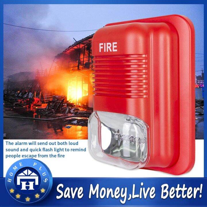 【Local delivery】 Security DC24V Fire Alarm Siren With LED Strobe Speaker With Flash 3 Sounder ...