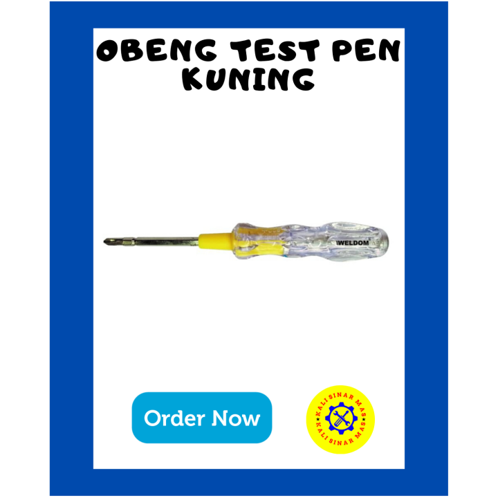OBENG TEST PEN KUNING 2 WAY KECIL BOLAK-BALIK PLUS MINUS WELDOM ...