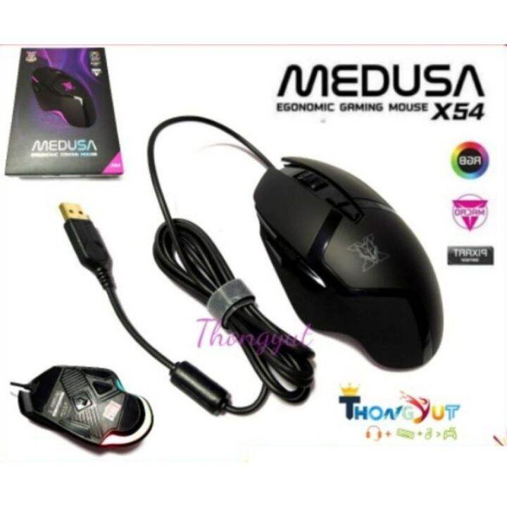 ถูกที่สุด!!! เมาส์มาโคร NUBWO RGB X54 Medusa Mouse Gaming Macro เมาส์ ...