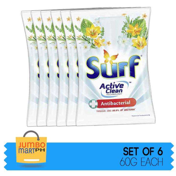 SURF POWDER DETERGENT ANTIBACTERIAL SACHET / 60G / SET OF 6 | Lazada PH