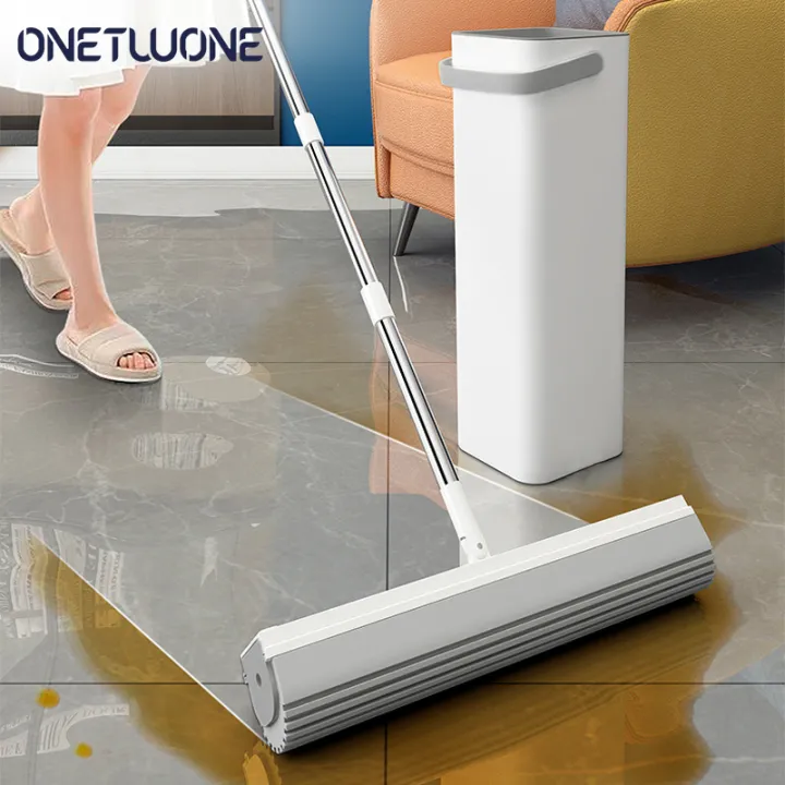 Onetwone Sponge Mop with bucket set 360 Degree Mops Draine Sponge Free ...