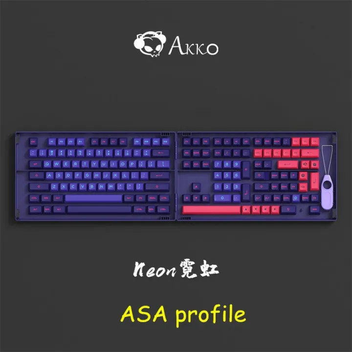 158 Keys/set AKKO Neon Theme Keycaps For MX Switch Mechanical Keyboard ...