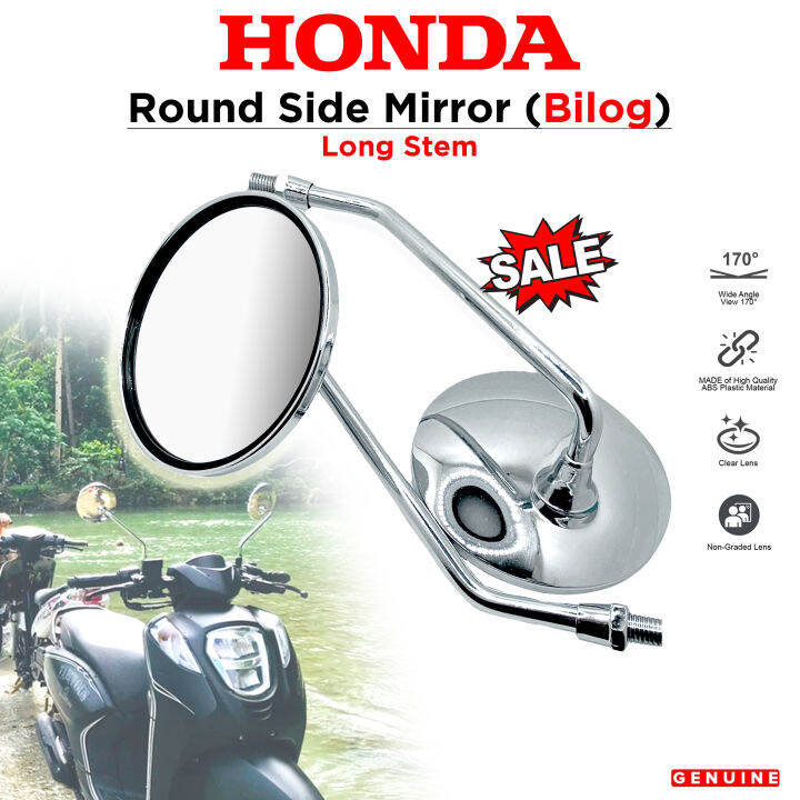 Honda PCX 160 | Round Circle Side Mirror Chrome Long Stem (BILOG ...