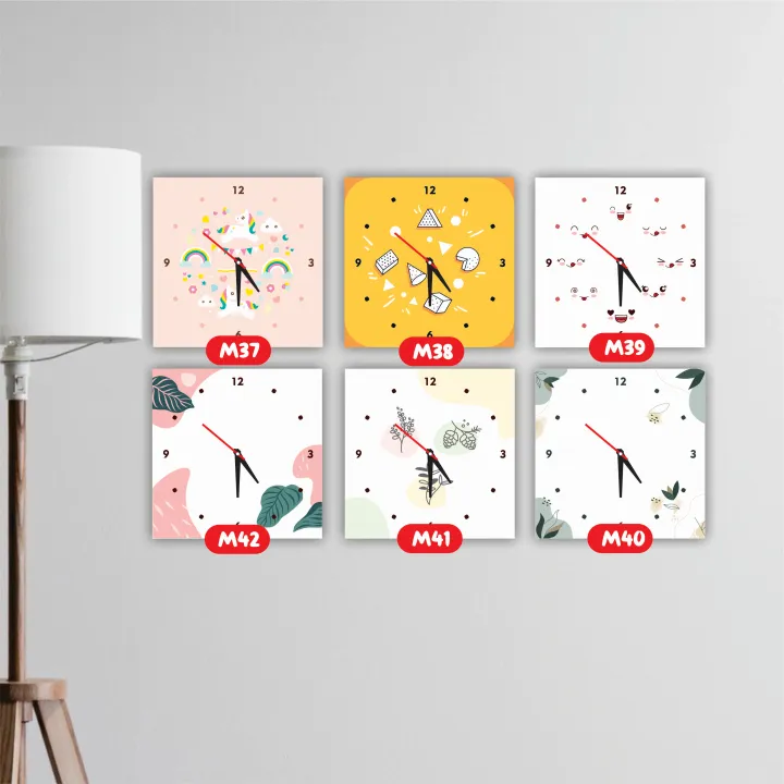 Jam Dinding Kayu Kotak Mdf cute minimalis 20x20cm | Lazada Indonesia