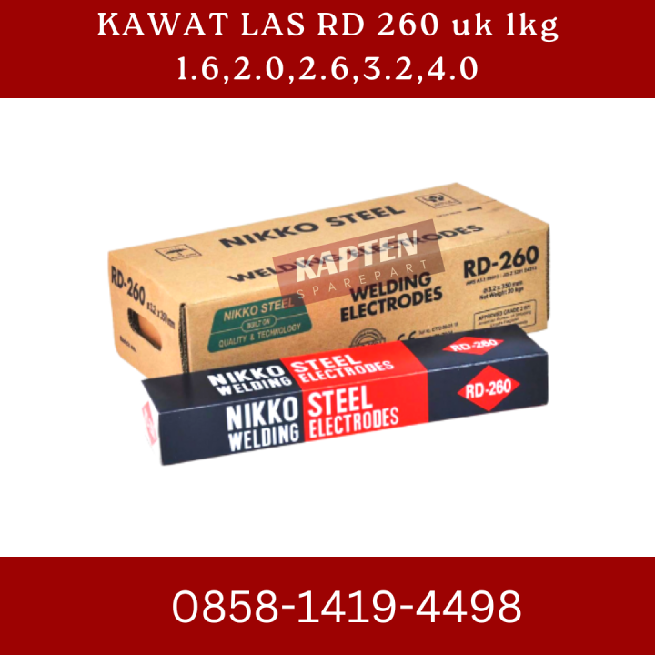 Kawat Las Nikko Steel Electrodes Baja/Kawat Las RD 260 Pengemasan 1Kg ...