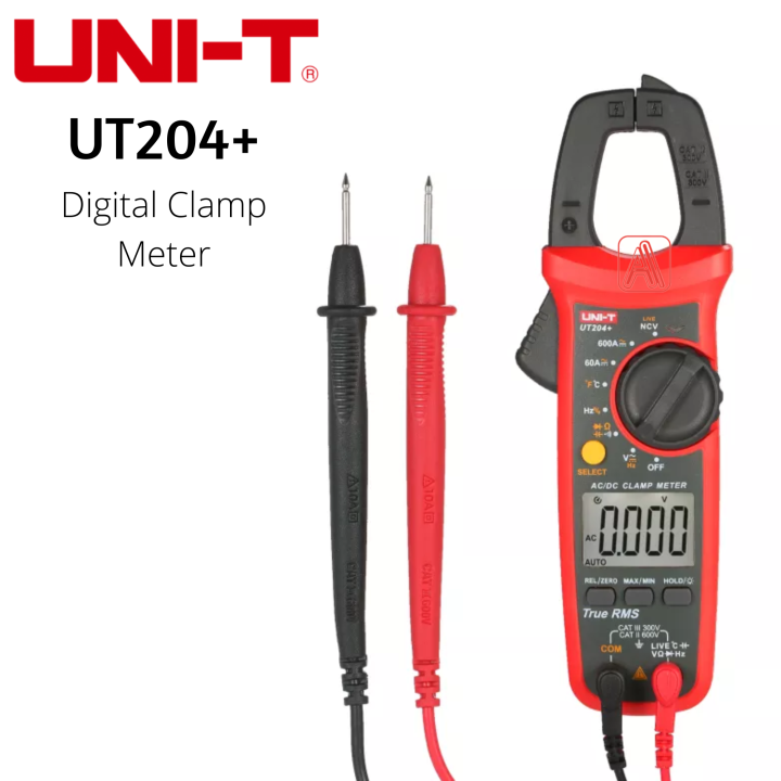 UNI-T UT204+ 600A Digital AC/DC Clamp Meter with Live Wire Test - up to ...
