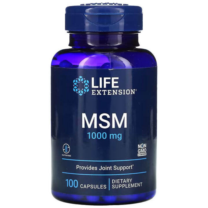 Life Extension MSM (Methylsulfonylmethane) 1000 mg Provides Joint ...