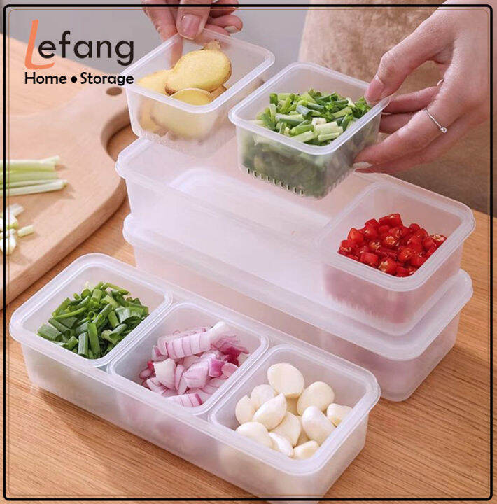 Lefang Kitchen Fridge Refrigerator Garlic Storage Jar Transparent ...