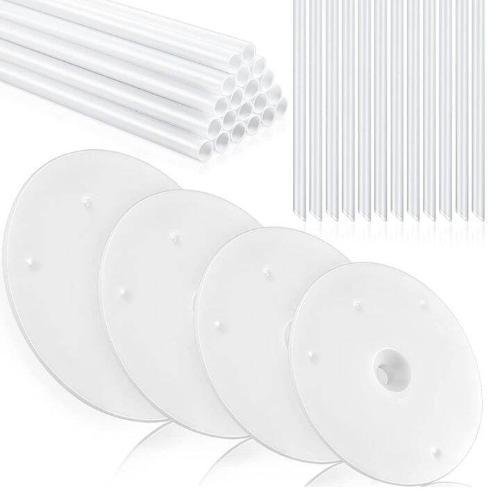 36 Pieces Plastic Cake Dowel Rods Set 20 Pieces White Cake Sticks ...