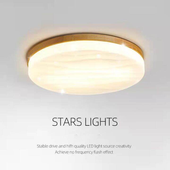 Japanese-Style Ceiling Light Stars Light Led Room Light Solid Wood ...
