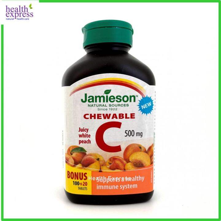 Jamieson - Chewable Vitamin C Juicy White Peach (500 mg) 120 tablets ...