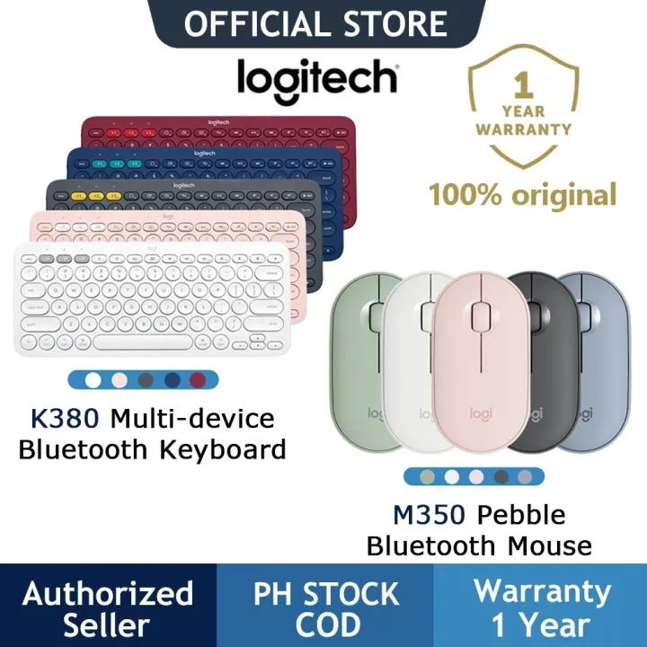 【PH STOCK】 Logitech K380 K480 M350 M330 Multi-device Bluetooth silent ultra-thin Keyboard Mouse ...