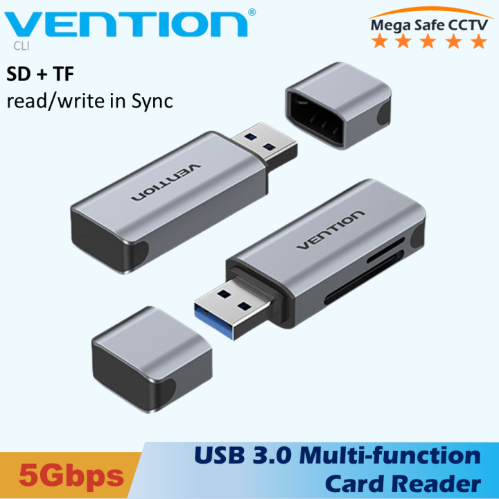 Vention 2-in-1 USB 3.0 A Card Reader (SD + TF) 512GB High Capacity ...