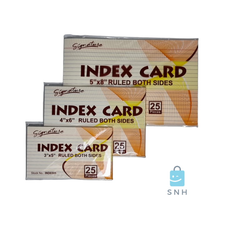 Signature Index Card 2 Packs 50 Sheets 3"x5", 4"x6", 5"x8" | Lazada PH