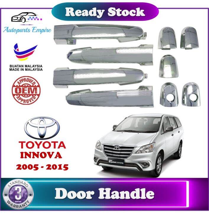 Toyota Innova 】Chrome Outer Door Handle - Full Handles ( 2005 - 2015 ...