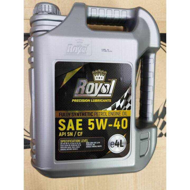 ENGINE OIL ROYAL 5W40 FULLY SYNTHETIC SN/CF 4LTR | Lazada