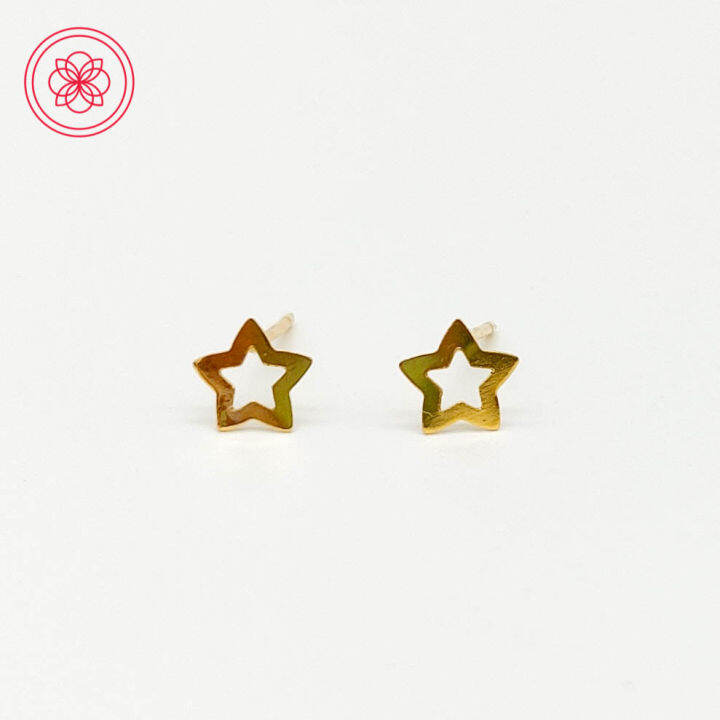 COD PAWNABLE 18k Earrings Legit Original Pure Saudi Gold Hollow Star ...