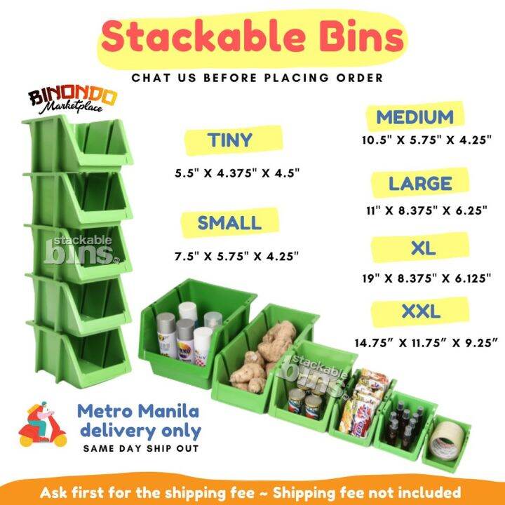 ♟LARGE XL XXL Stackable Bins Boxes Storage Organizers SAME DAY DELIVERY ...