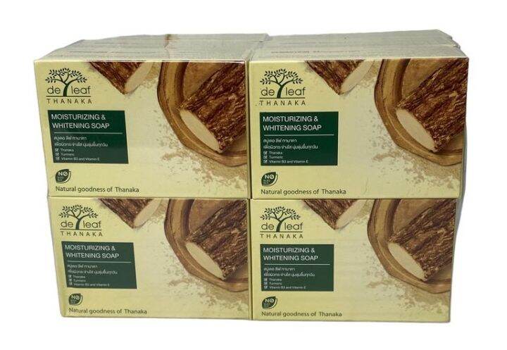 De Leaf THANAKA Moisturizing & Whitening Soap สบู่ เดอ ลีฟ ทานาคา 100gm ...